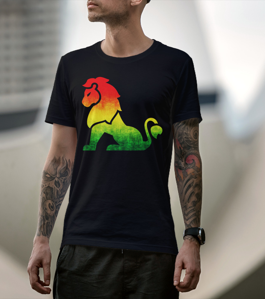 Rasta Flag Reggae Lion Jamaica T-Shirt