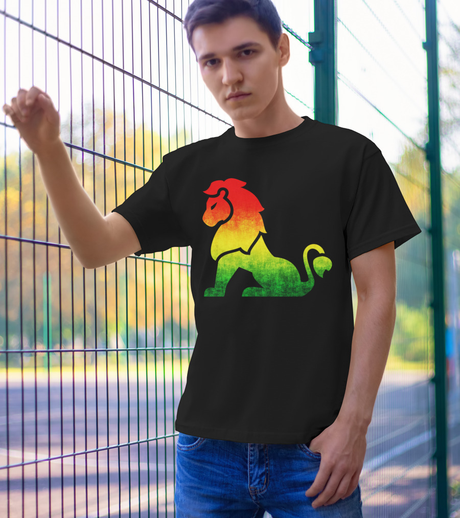Rasta Flag Reggae Lion Jamaica T-Shirt