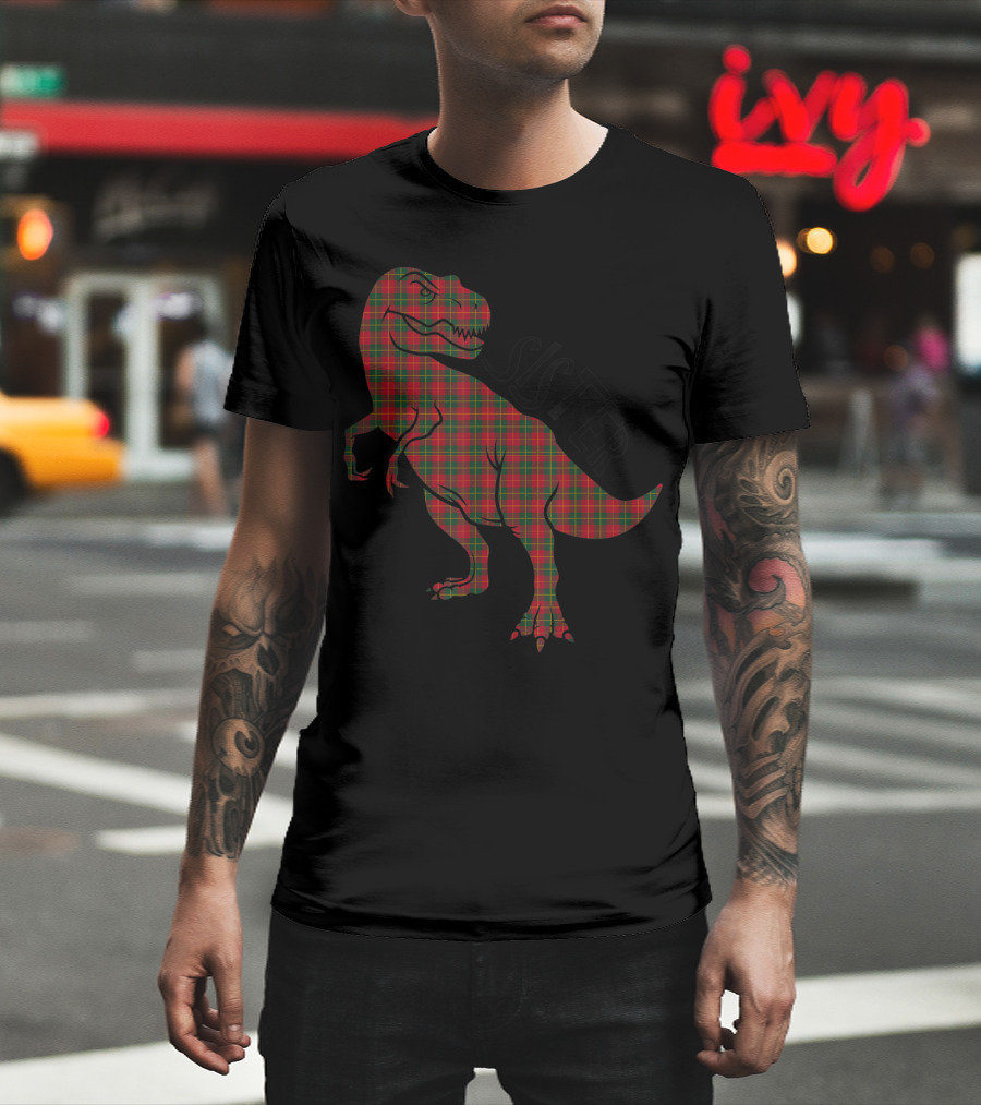 Sister Red Plaid Dinosaur T-Shirt