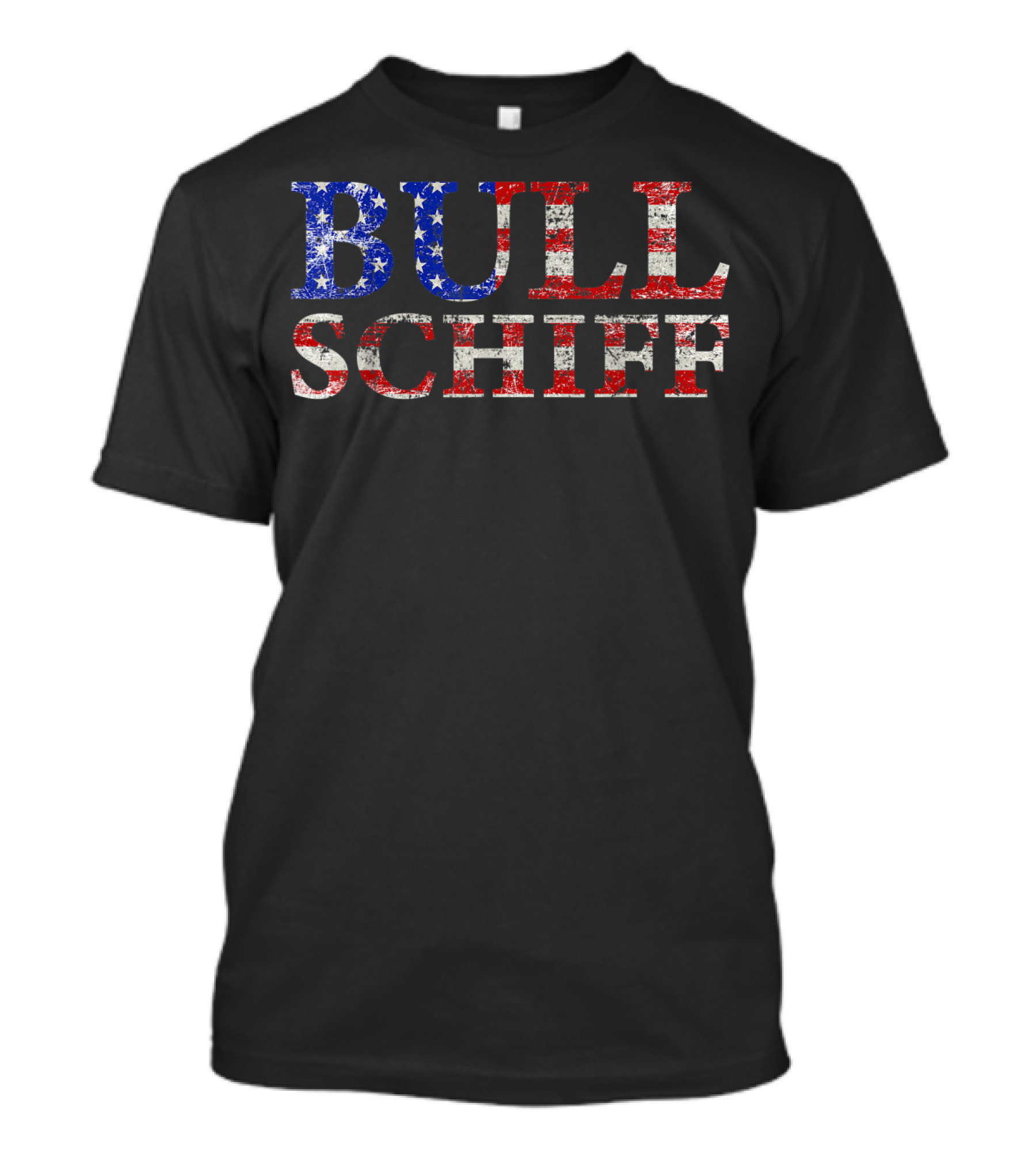 Bull Schiff Retro Vintage Distressed American Flag T-Shirt