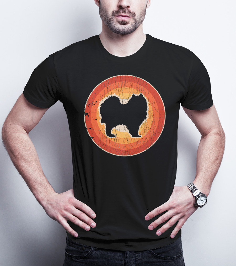 Samoyed Vintage Style 60s 70s Retro Circle T-Shirt