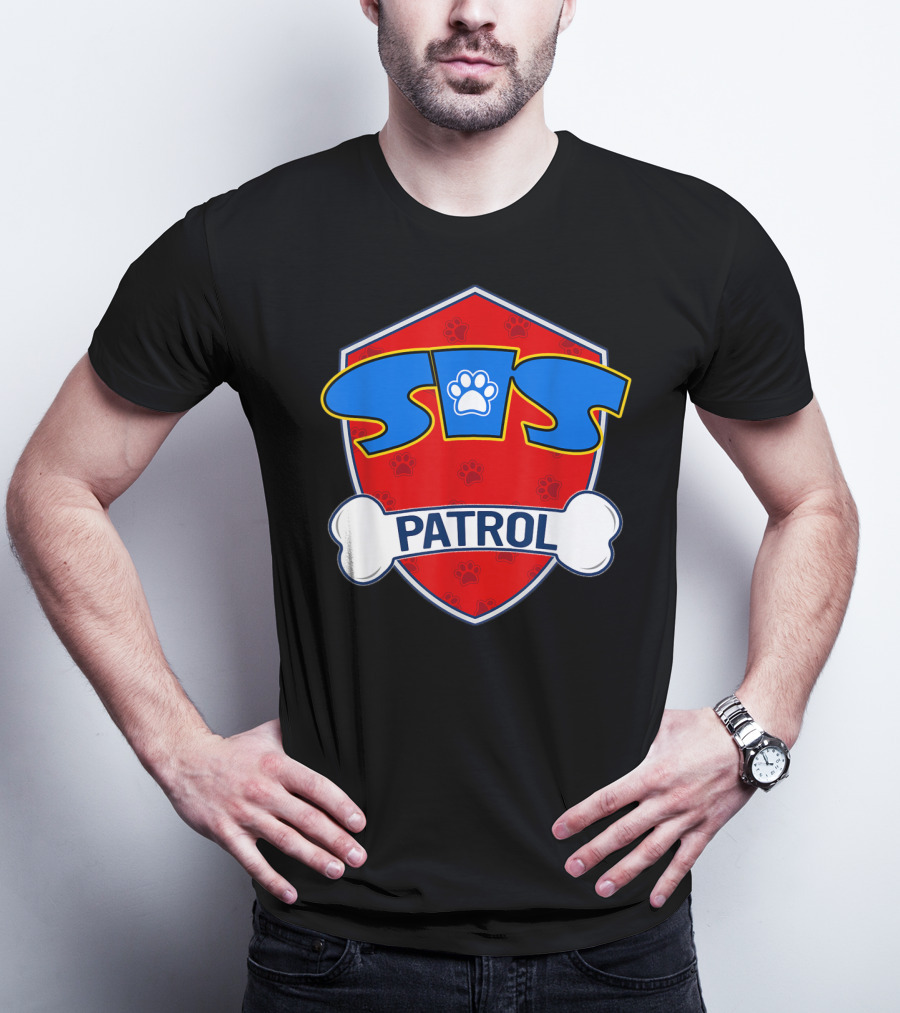 Sis Patrol Paw Shield Sister Dog T-Shirt