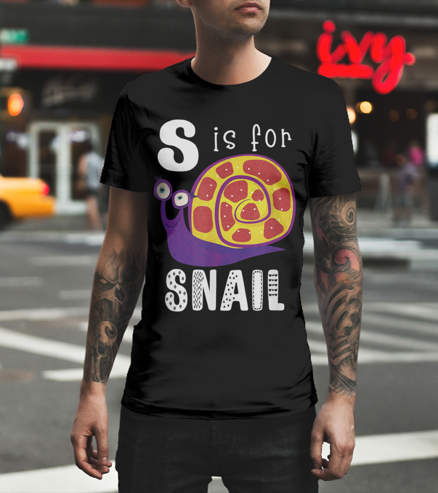 S Is For Snail Alphabet Letter Insect T-Shirt