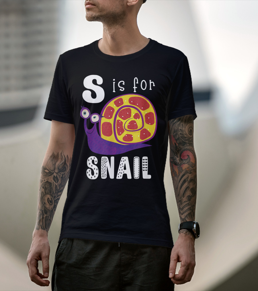 S Is For Snail Alphabet Letter Insect T-Shirt