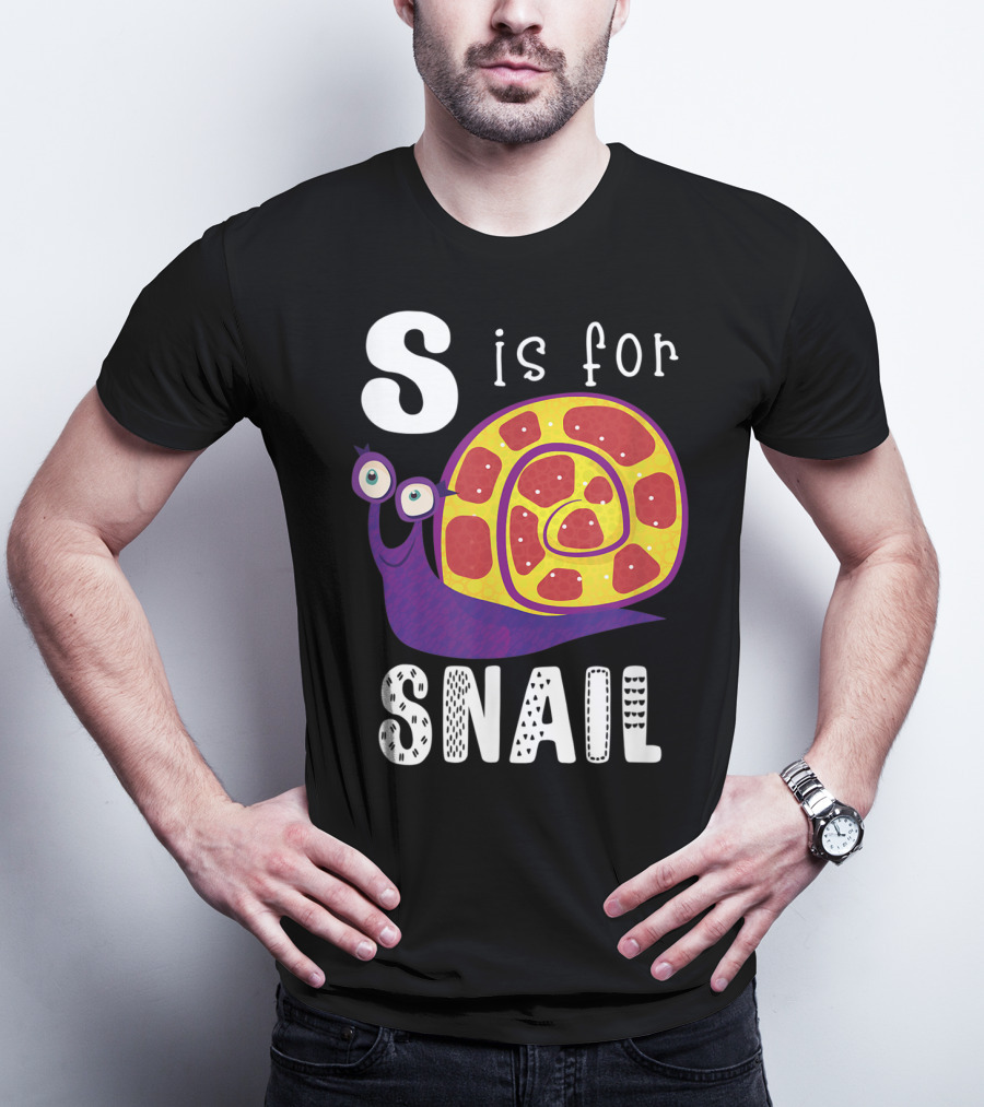 S Is For Snail Alphabet Letter Insect T-Shirt