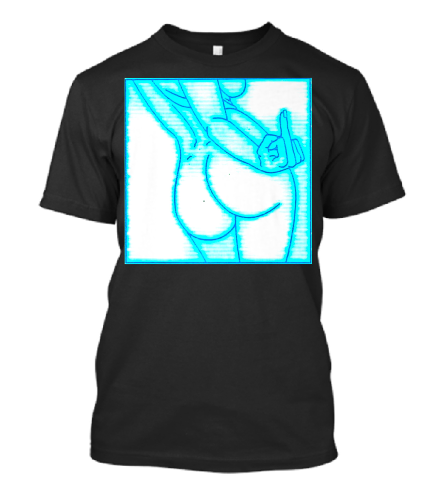 The Finger Middle Gesture Neon Outline T-Shirt