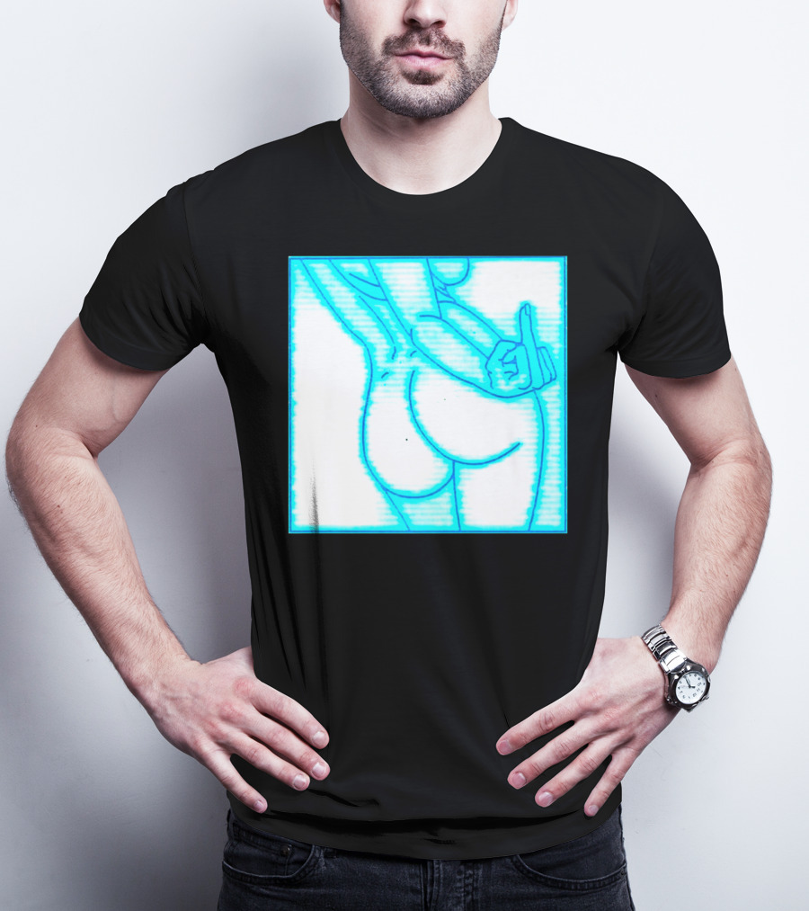 The Finger Middle Gesture Neon Outline T-Shirt