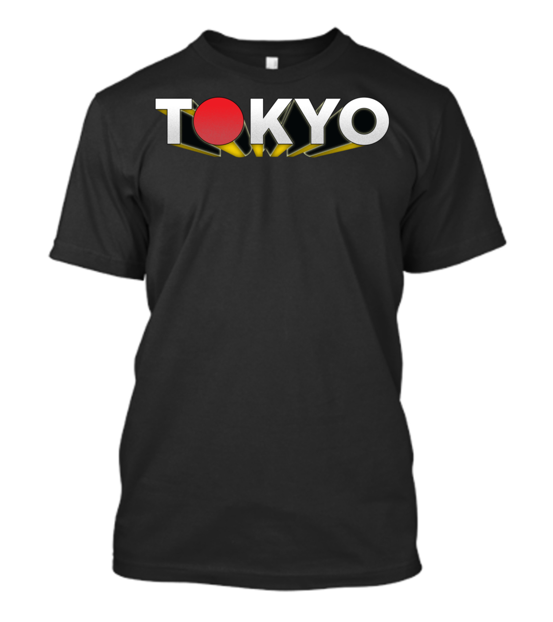 Tokyo Japan Red Circle Dimensional Text T-Shirt