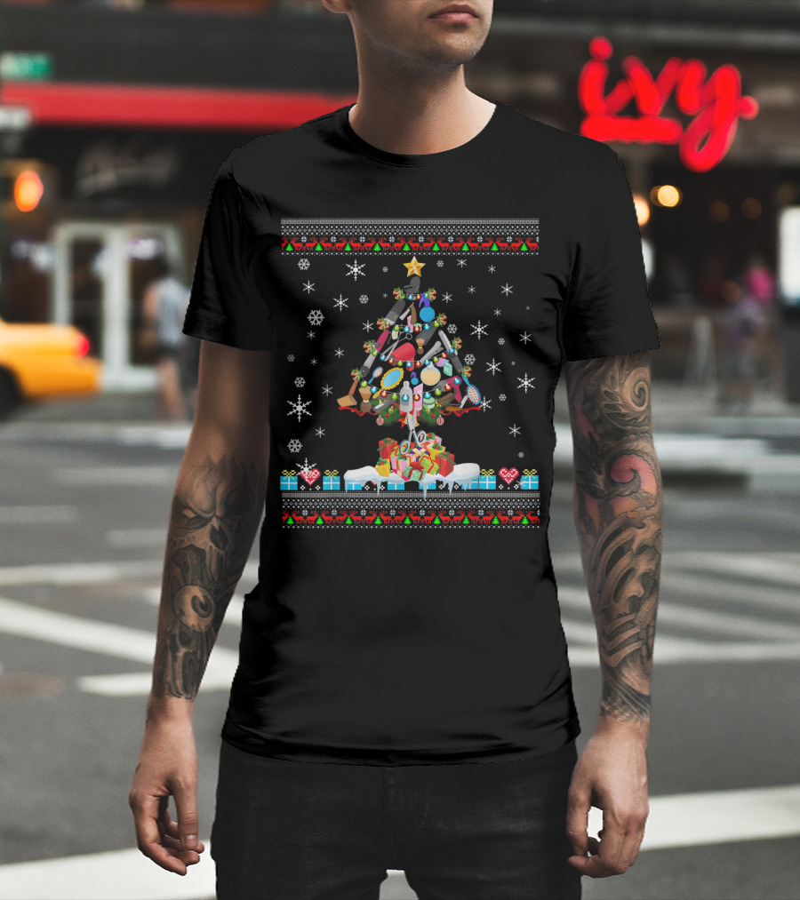 Christmas Tree Hairstylist Tools Ugly T-Shirt