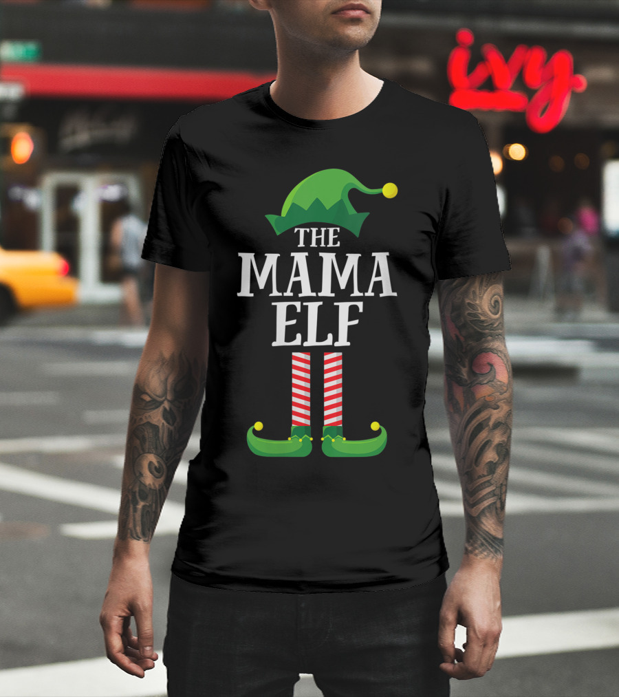 The Mama Elf Christmas Family T-Shirt