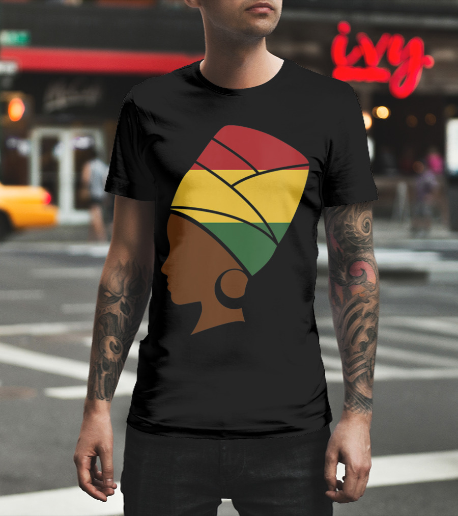 Proud Jamaica Reggae Woman With Rasta Colors T-Shirt
