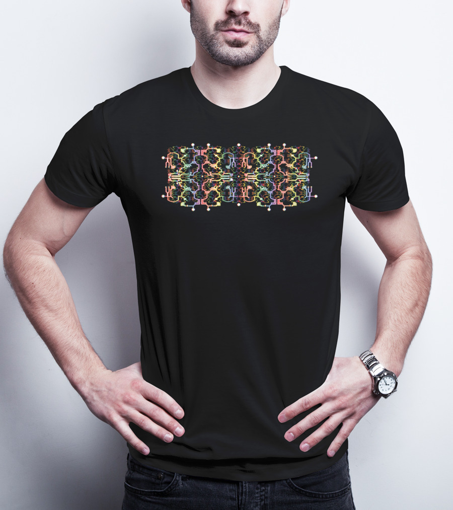 Wavy Rainbow Circuitry Maze T-Shirt