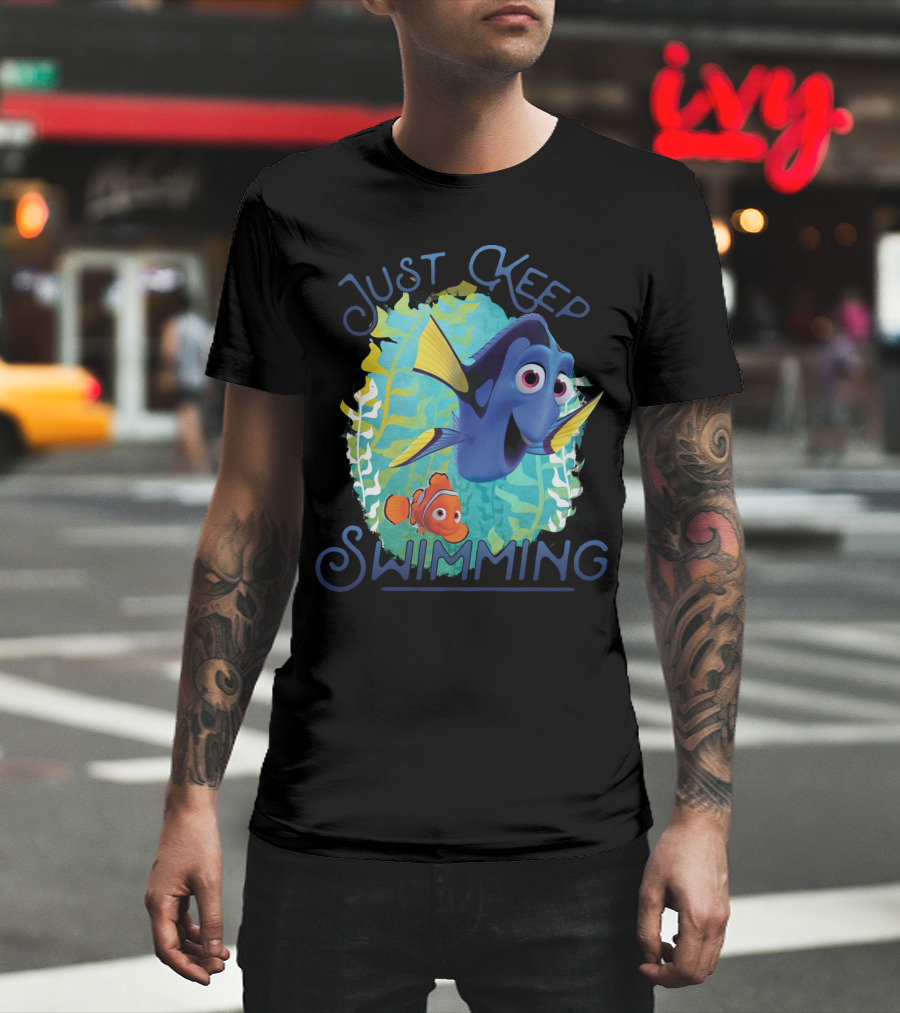 Disney Pixar Finding Dory Just Keep Swimming Dory And Nemo Ocean Adventure T-Shirt
