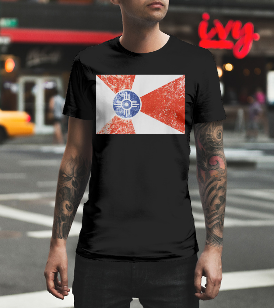 Distressed Vintage Wichita Flag T-Shirt