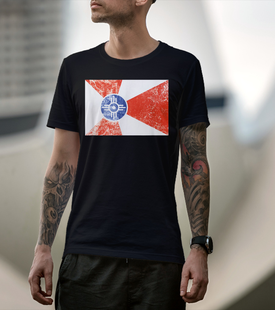 Distressed Vintage Wichita Flag T-Shirt