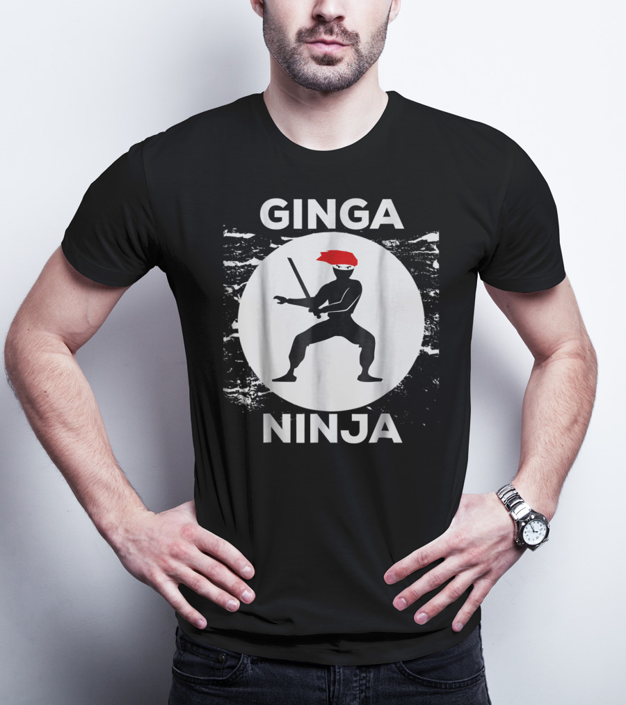 Ginga Ninja Funny Redhead Ninja Humor Circle T-Shirt