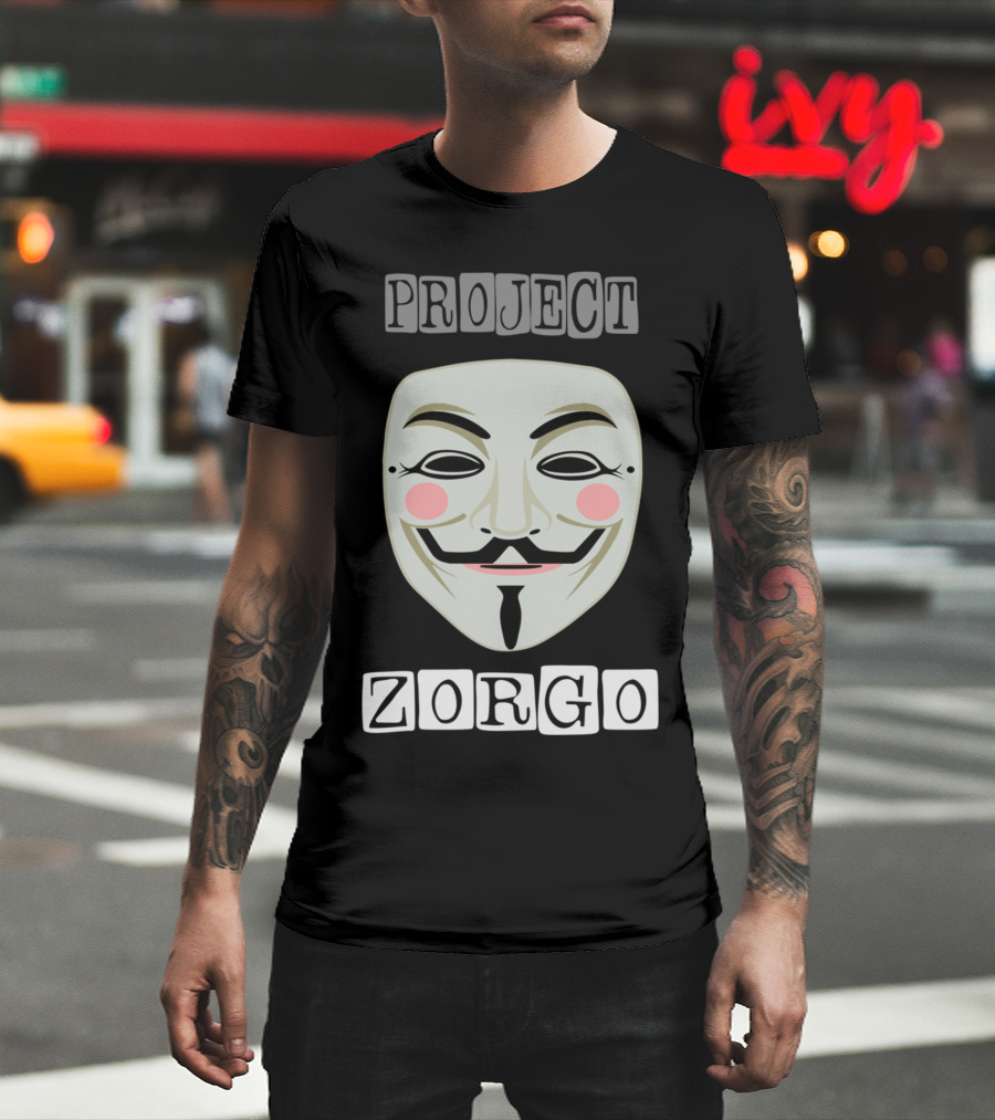 Project Zorgo Anonymous Hacker Mask Guy Fawkes T-Shirt