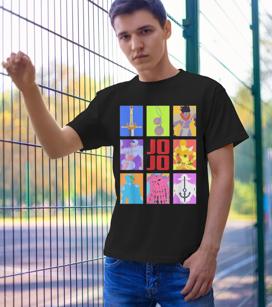 JOJO's Bizarre Adventure Iconic Character And Stand Panels Collection T-Shirt