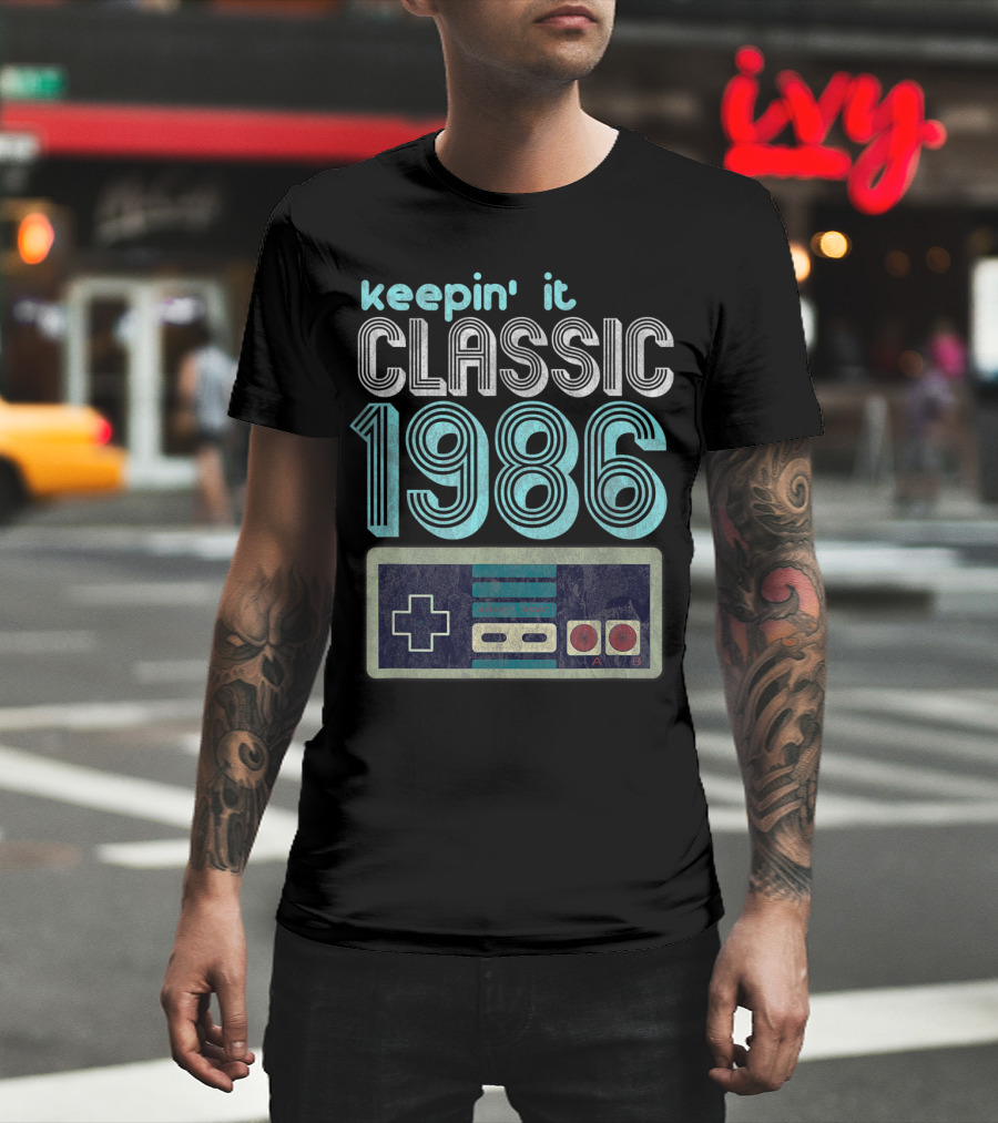 Keepin' It Classic 1986 Video Gamer Retro Controller T-Shirt