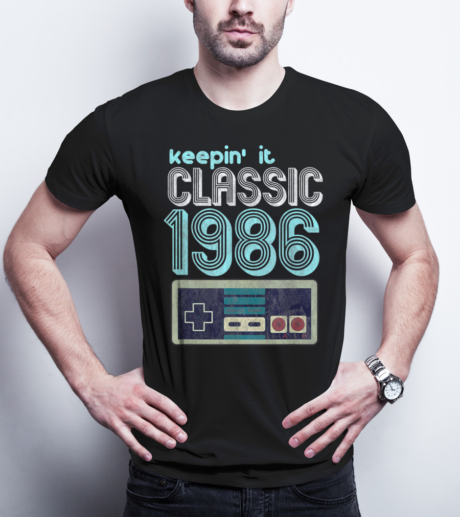 Keepin' It Classic 1986 Video Gamer Retro Controller T-Shirt