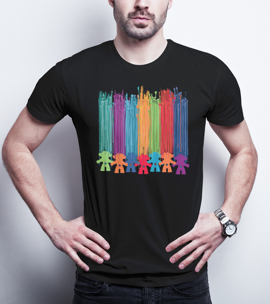 Kids Classic Trolls Rainbow Hair Paint Streaks T-Shirt
