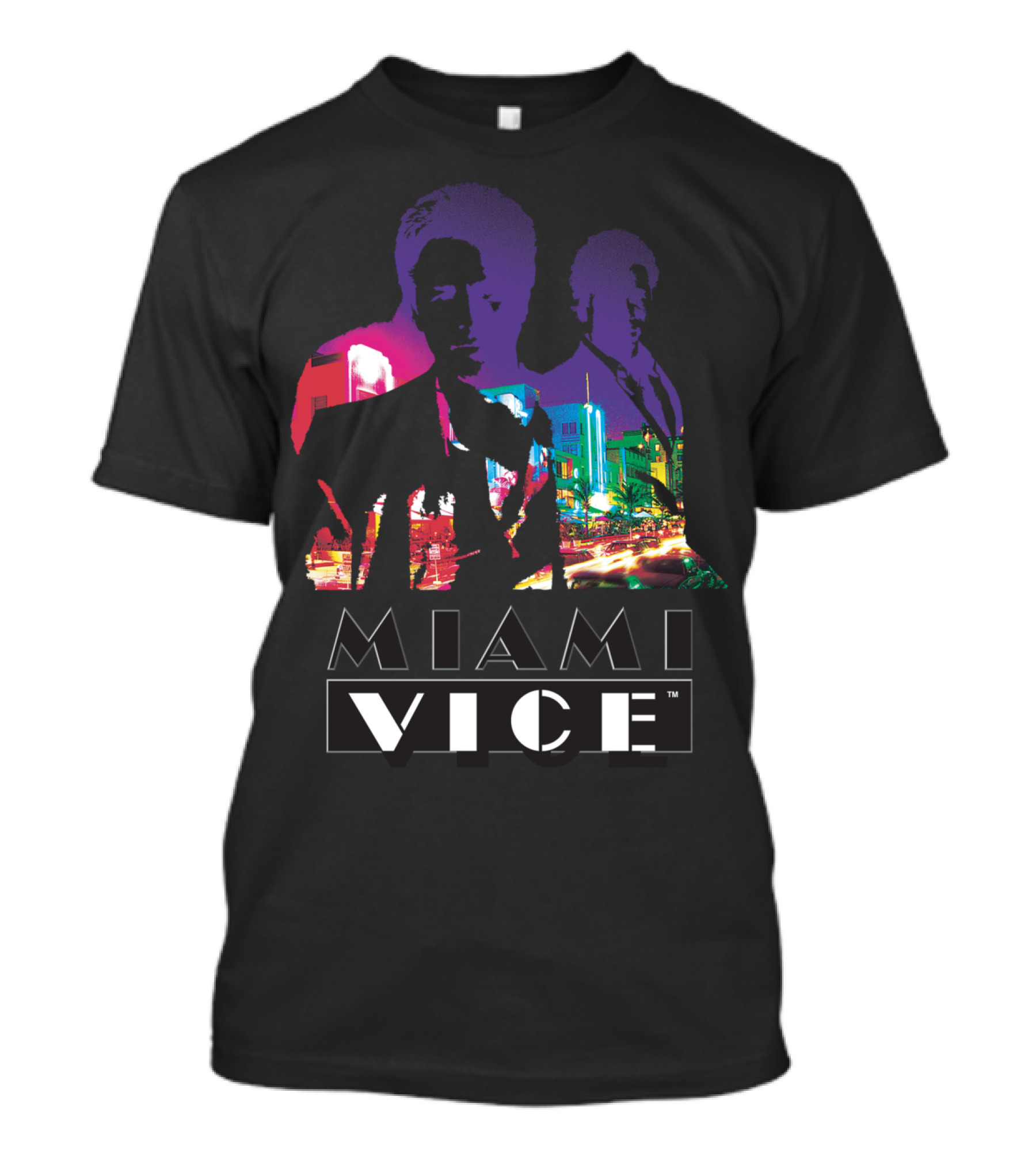 Miami Vice Classic Neon Cityscape T-Shirt