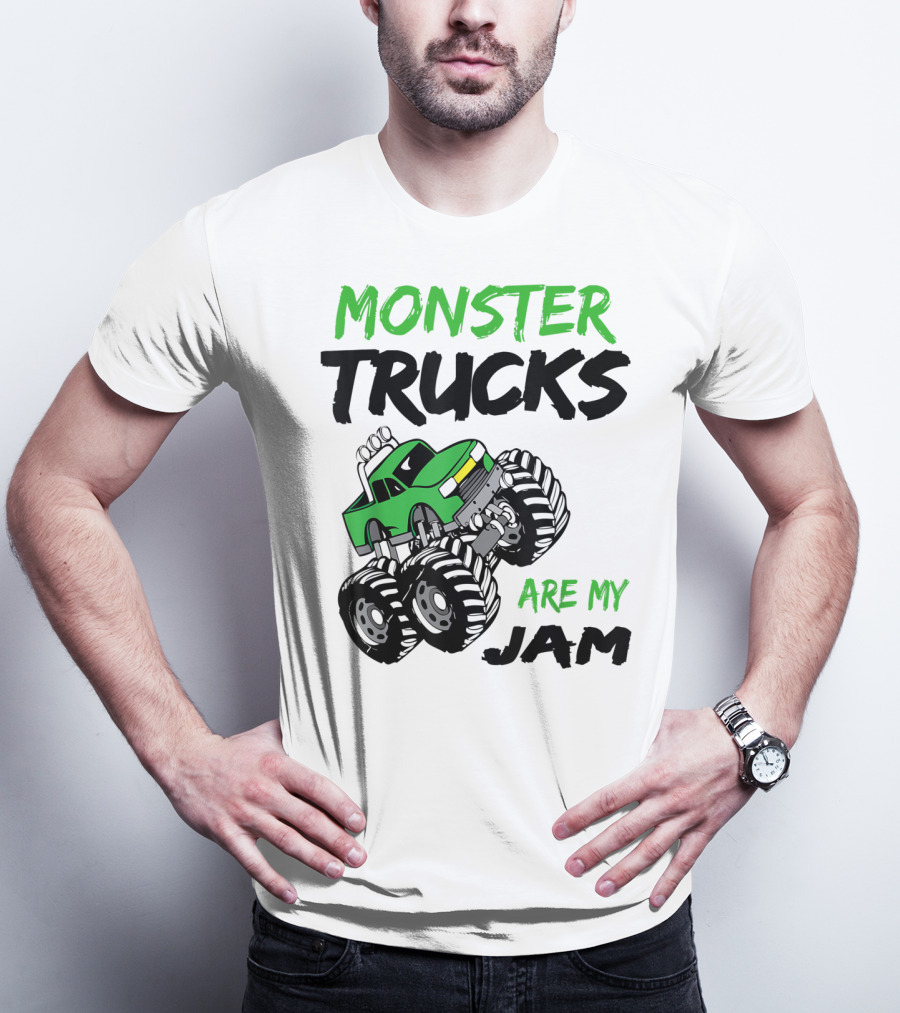 Monster Trucks Are My Jam Classic Green Racing Adventure T-Shirt
