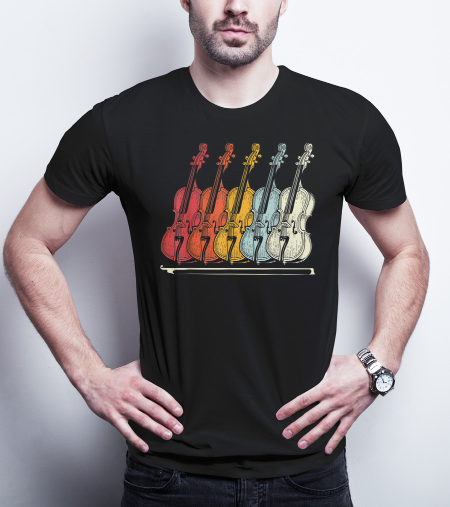 Classic Cello Rainbow Musical Instrument T-Shirt
