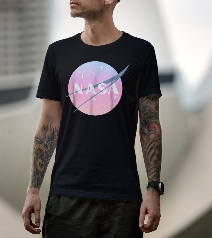 NASA Logo Pastel Rainbow Circle T-Shirt