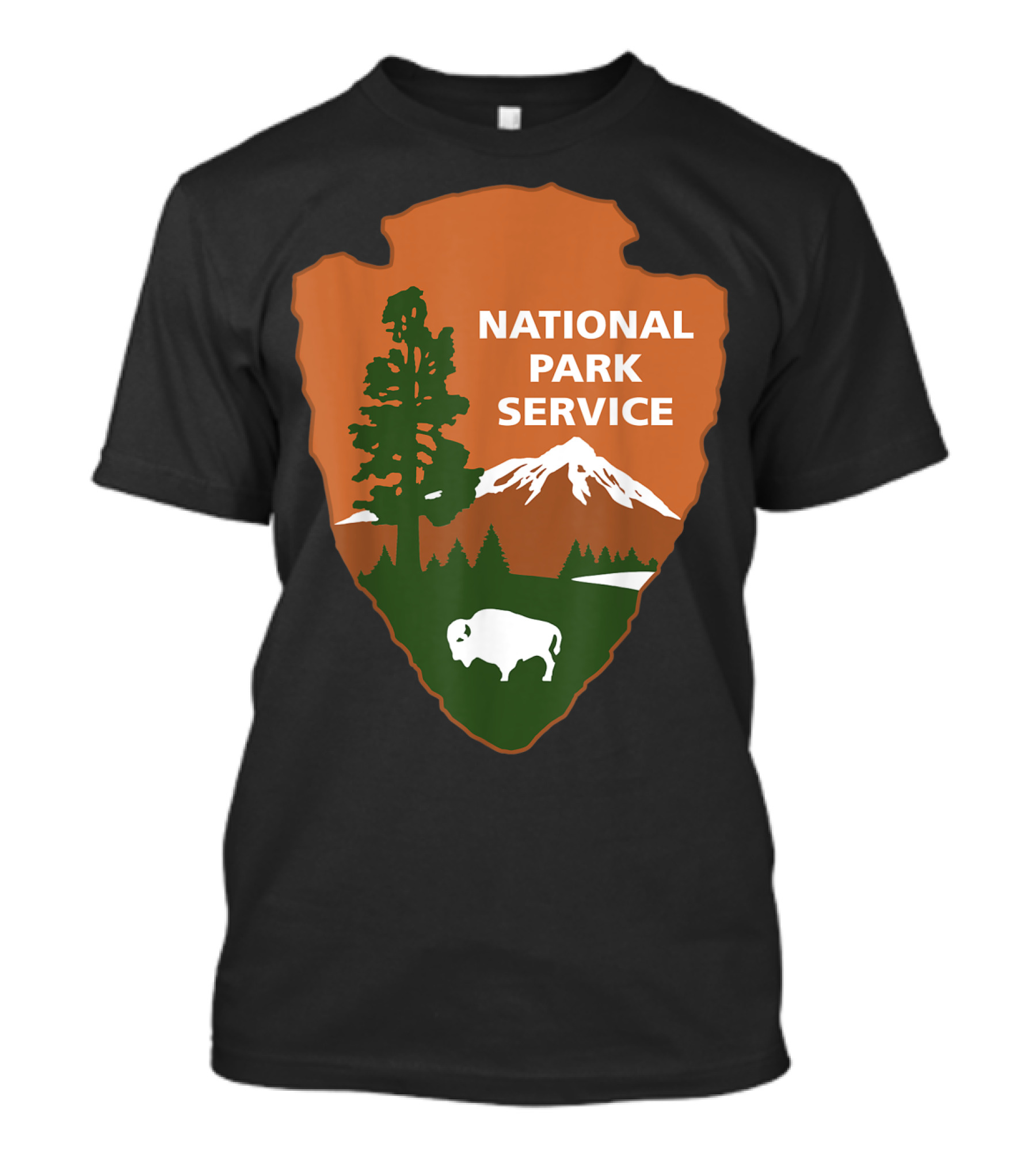 National Park Service Logo Badge With Mountain And Bison T-Shirt