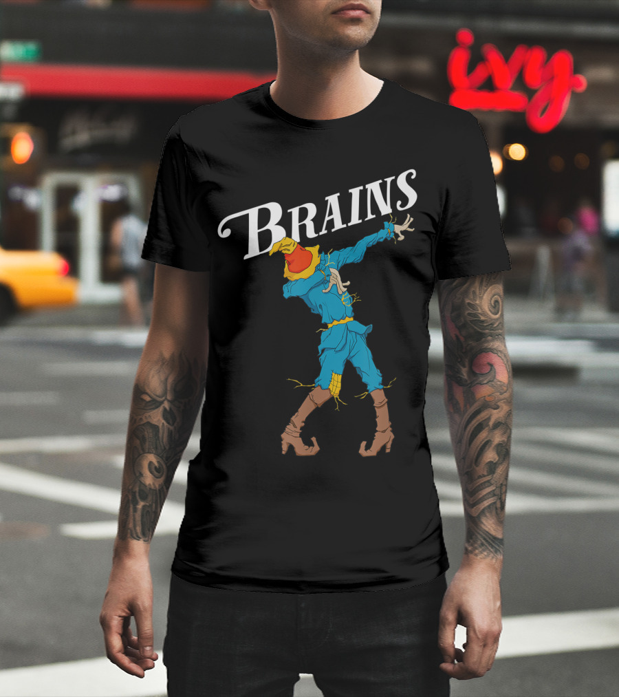 Brains Dabbing Scarecrow Oz Wizard T-Shirt