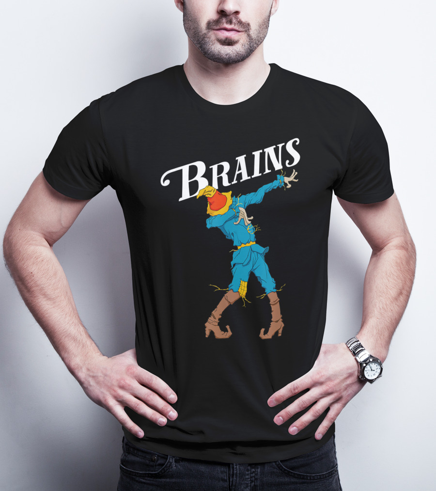 Brains Dabbing Scarecrow Oz Wizard T-Shirt
