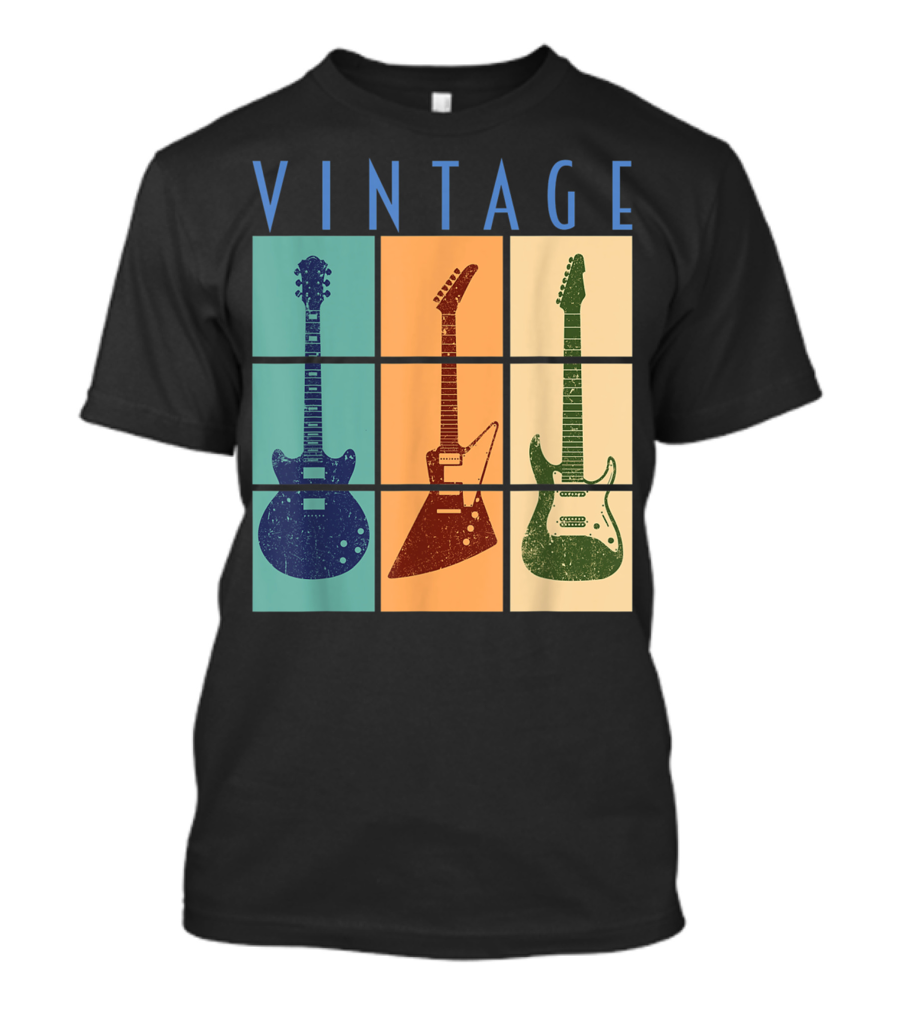 Vintage Retro Classic Guitar Cool Vintage Guitars T-Shirt