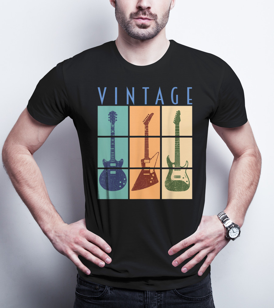 Vintage Retro Classic Guitar Cool Vintage Guitars T-Shirt