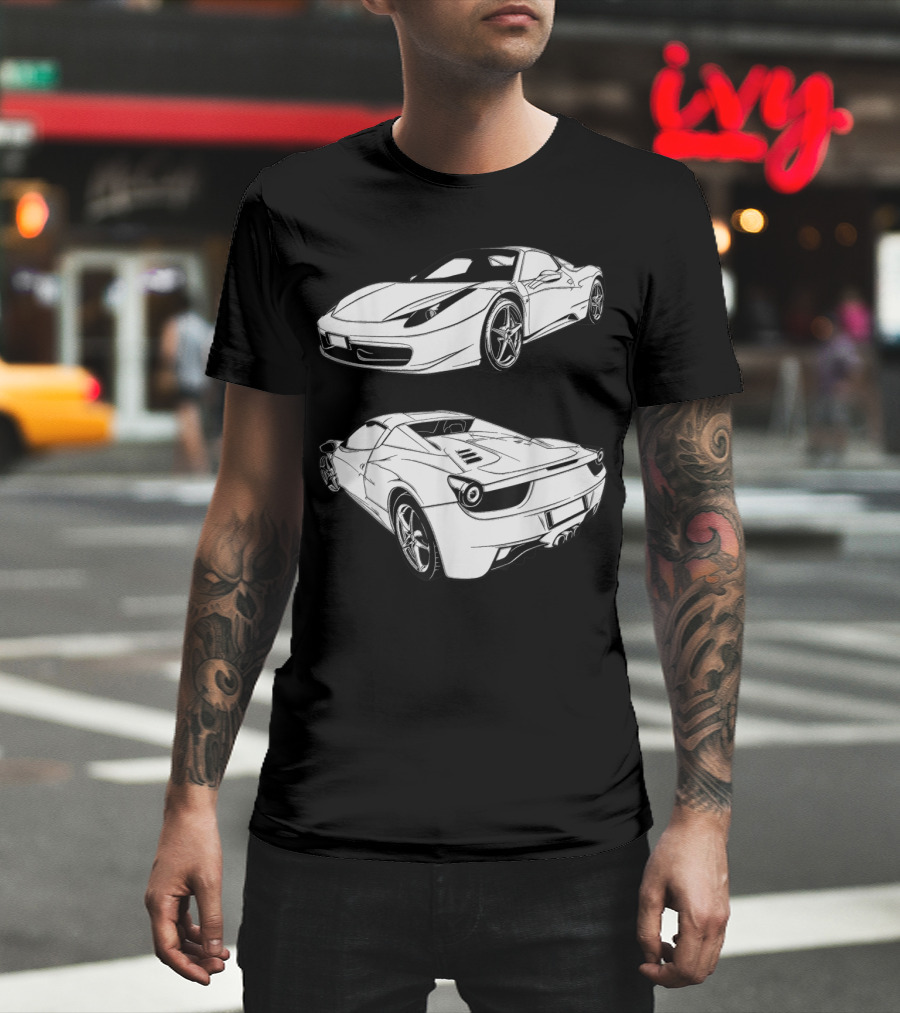 Italian Classic Car Super Cars Ferrari Street Drag T-Shirt