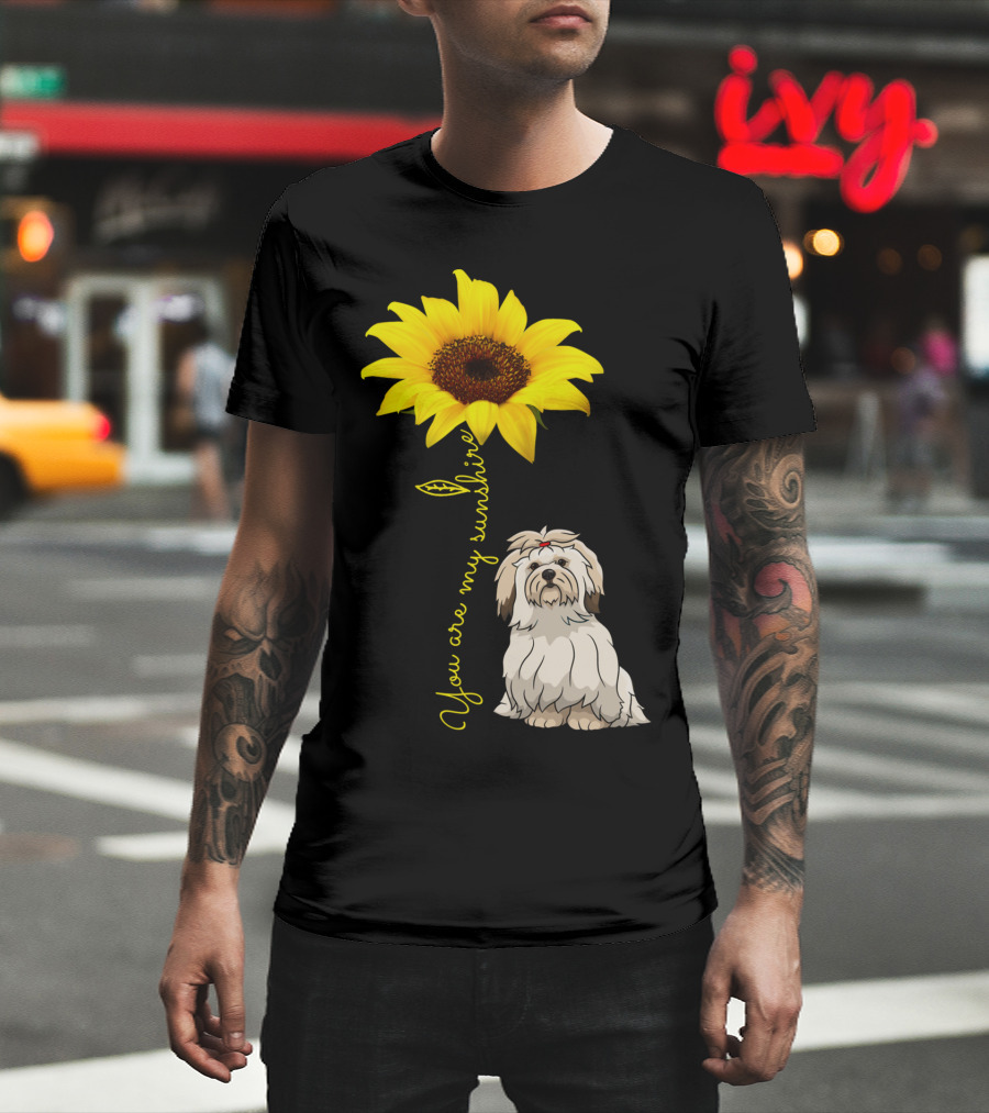 Lhasa Apso Mom You Are My Sunshine Sunflower T-Shirt
