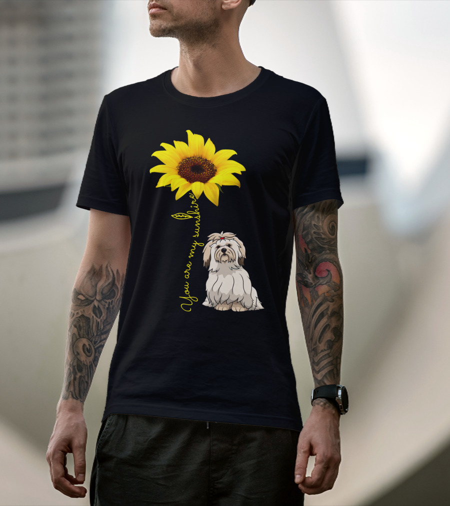 Lhasa Apso Mom You Are My Sunshine Sunflower T-Shirt