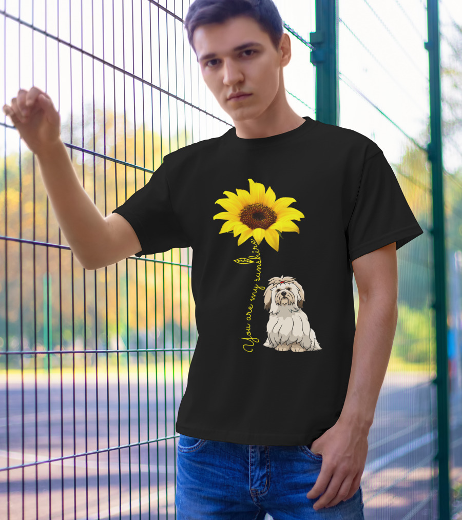 Lhasa Apso Mom You Are My Sunshine Sunflower T-Shirt