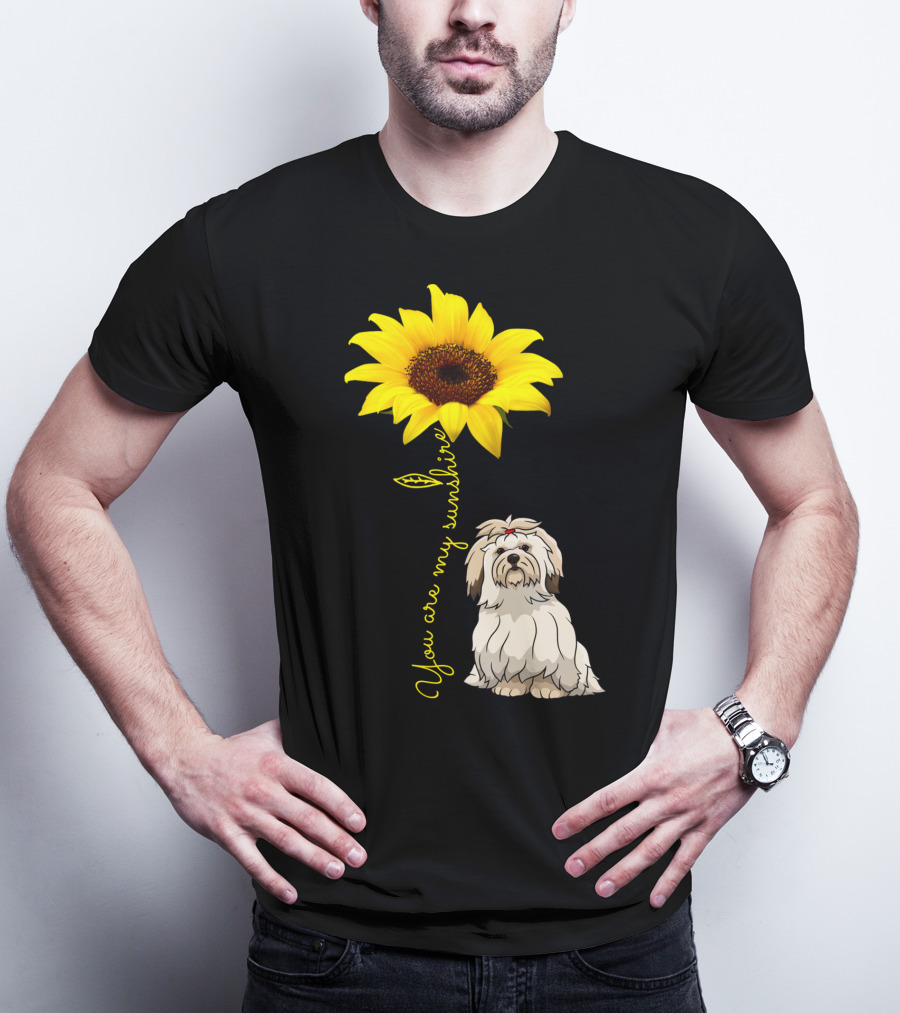 Lhasa Apso Mom You Are My Sunshine Sunflower T-Shirt