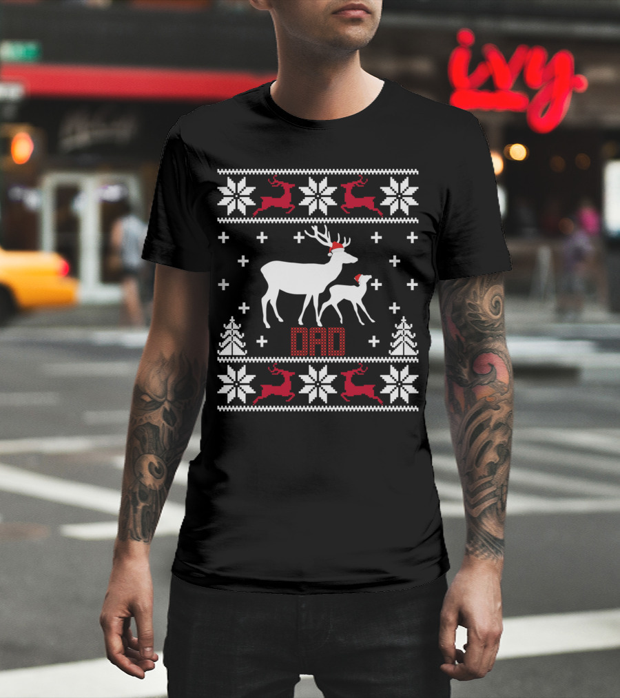 Dad Deer Santa Christmas T-Shirt