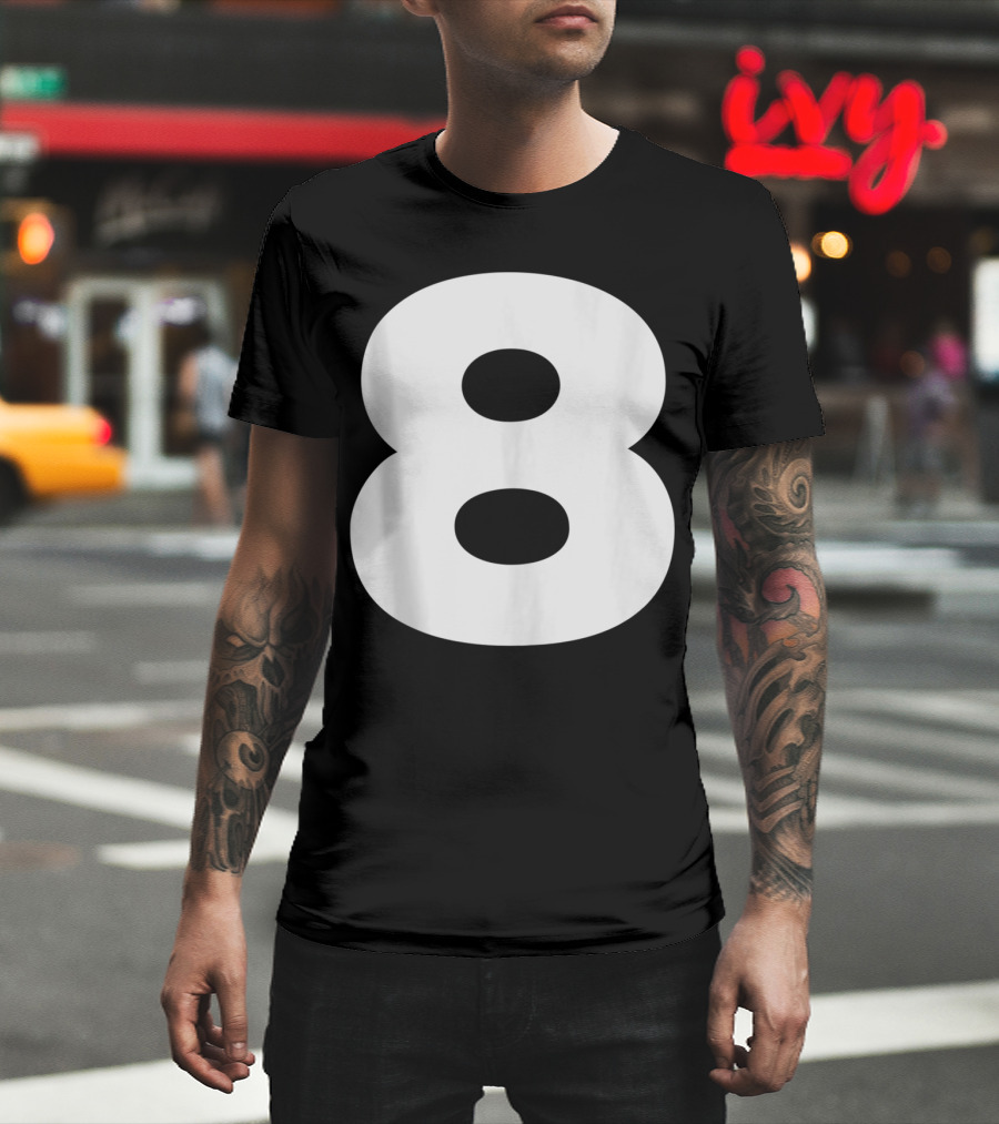 Number 8 Jersey Style Sport Team Fan Group T-Shirt