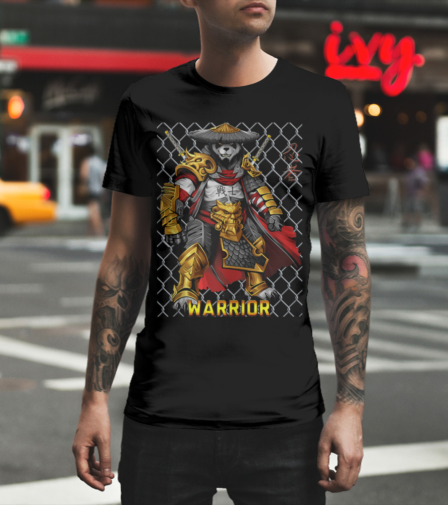 Warrior Panda Samurai Cage Fight Armor T-Shirt