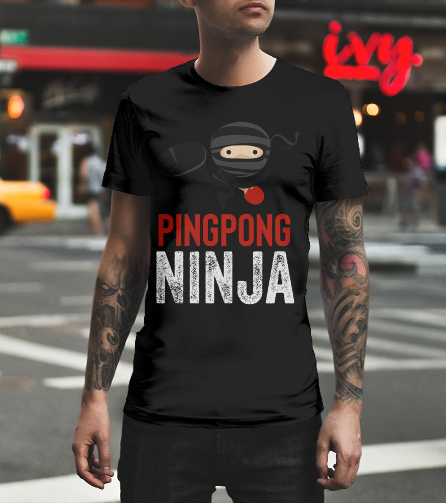 Ping Pong Ninja Table Tennis Stealth Master Player T-Shirt