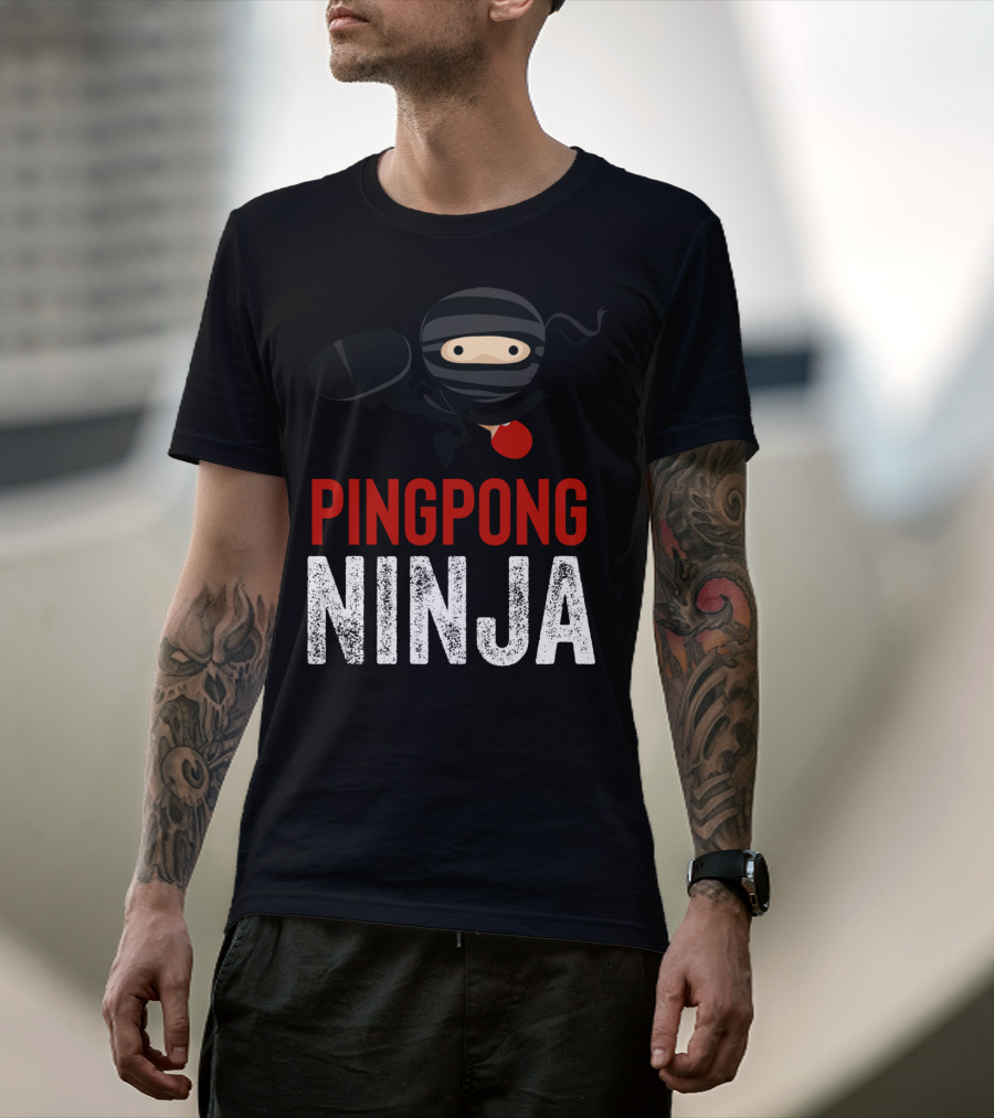 Ping Pong Ninja Table Tennis Stealth Master Player T-Shirt