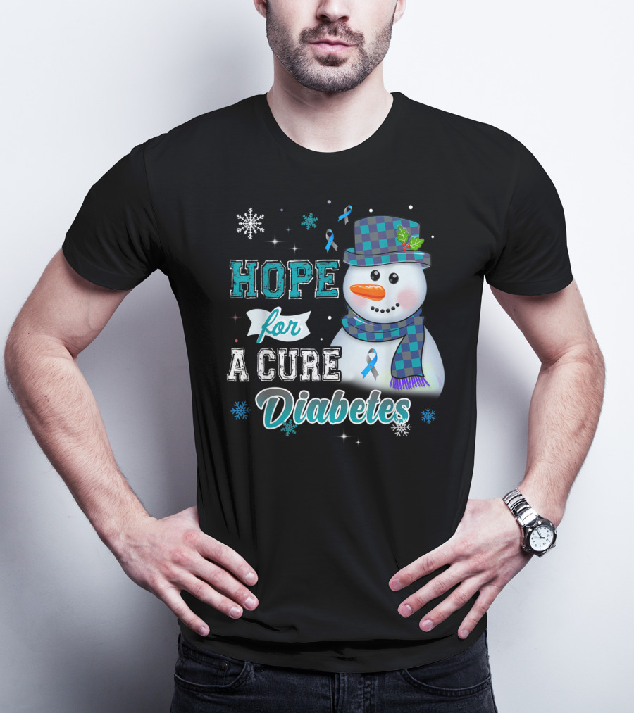 HOPE FOR A CURE DIABETES Snowman T-Shirt