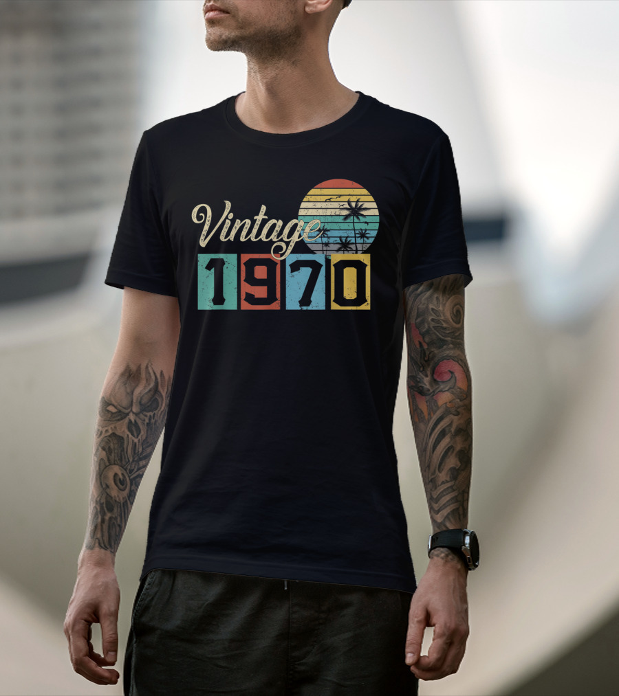 Vintage 1970 Sunset Birthday Classic 19 T-Shirt