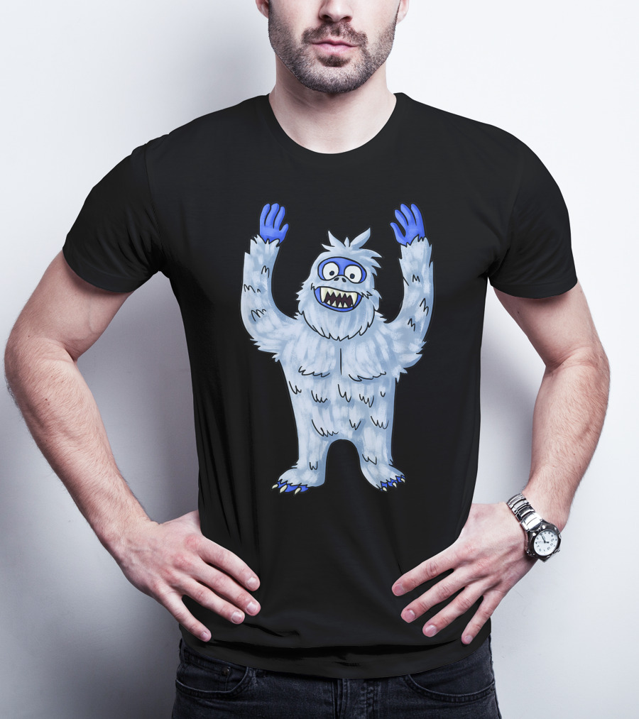 Vintage Christmas Abominable Snowman With Classic Blue And White Furry Monster T-Shirt