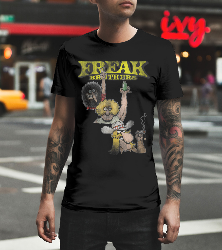 Freak Brothers Peace Bottle Cigar Duo T-Shirt