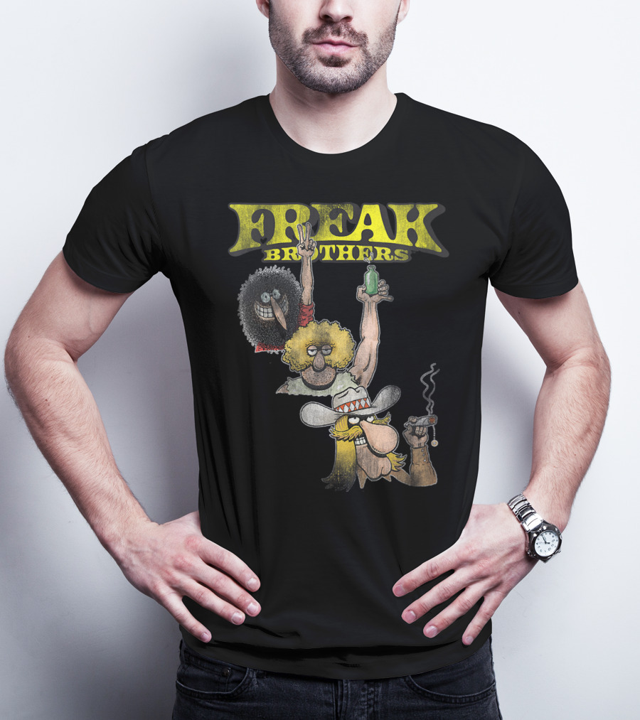 Freak Brothers Peace Bottle Cigar Duo T-Shirt