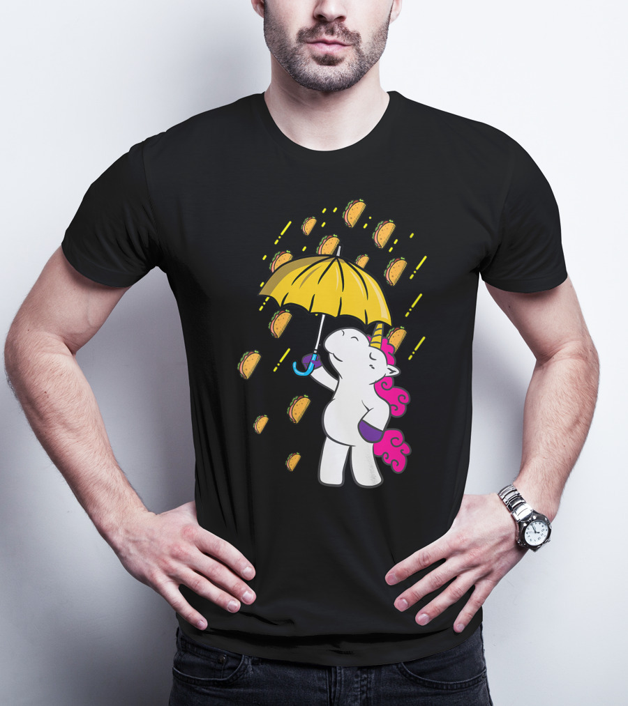 It's Raining Tacos Funny Unicorn Tacos Umbrella T-Shirt